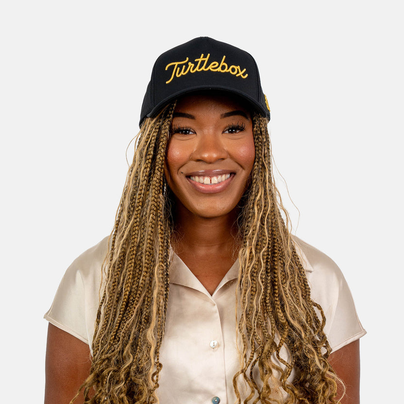 Black & Gold Golf Performance Hat – TURTLEBOX